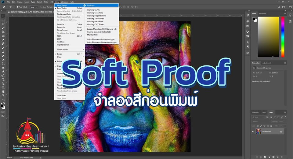 วิธีทำ Soft Proof บน Photoshop - Thammasat Printing house